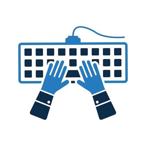Premium Vector Hands Typing Keyboard Notebook Icon