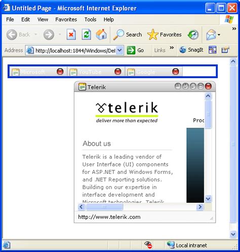 Telerik Web Forms Window Getting Started Minimize Zone Telerik Ui For