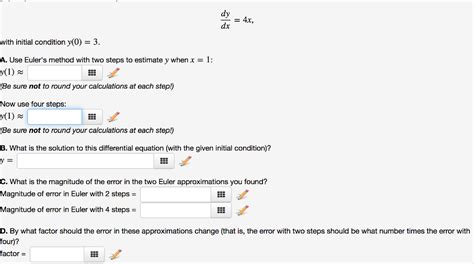 Solved 1 Point Use Euler S Method With Step Size 0 5 To Chegg Com