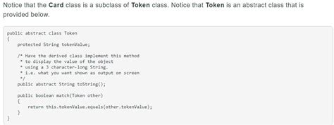 Solved Create A Card Class That Represents A Playing Card