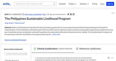 The Philippines Sustainable Livelihood Program [scite Report]