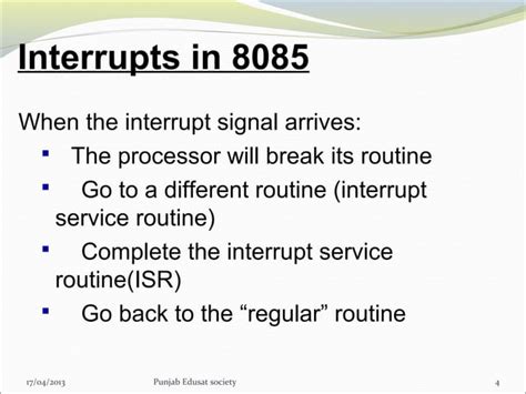 8085 Interrupts Ppt Operating Systems Computer Software And