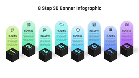 50powerpoint Presentation With 8 Step 3d Banner Infographic Powerup
