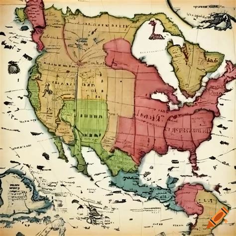 Medieval Style Map Of North America On Craiyon