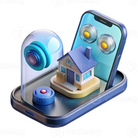Smart Home Security System Illustration Mobile App Home Monitoring
