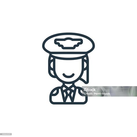 파일럿 벡터 아이콘입니다 파일럿 편집 가능한 스트로크 웹 및 모바일 앱 로고 인쇄 매체에 사용하기 위한 파일럿 선형 기호입니다