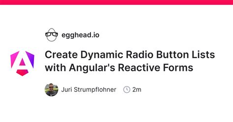 Create Dynamic Radio Button Lists With Angulars Reactive Forms
