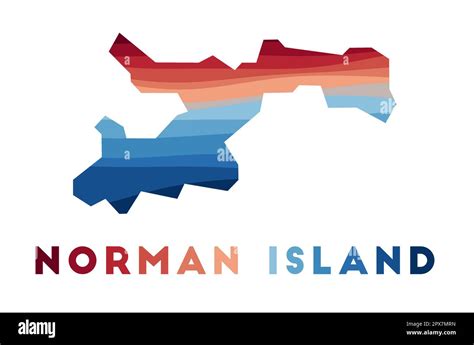 Norman Island Map Map Of The Island With Beautiful Geometric Waves In Red Blue Colors Vivid