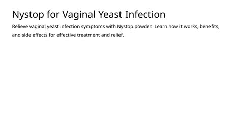 Nystop For Vaginal Yeast Infection Medsis
