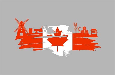 캐나다의 국기로 질감 농업 아이콘으로 브러쉬 스트로크 에코 제품에 대한 배경 가을에 대한 스톡 벡터 아트 및 기타 이미지 가을 건강한 식생활 경제 Istock