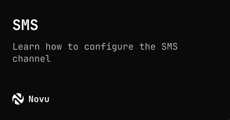 Sms Novu Documentation