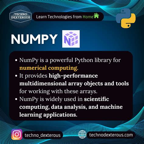 Technodexterous On Linkedin Numpy Elevate Your Python🐍 Data Game
