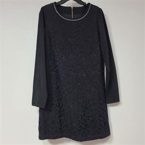 블랙 플라워 펀칭 레이스 원피스 85 세컨웨어