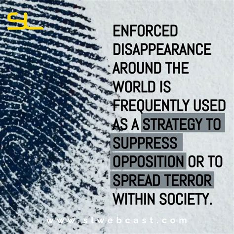 Enforced Disappearances A Growing Menace Sl Webcast