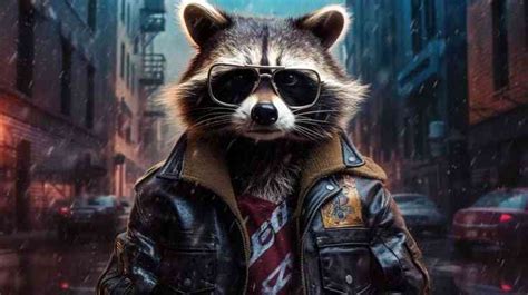 Nerd Rocket Raccoon On Jacket Desktop Wallpaper