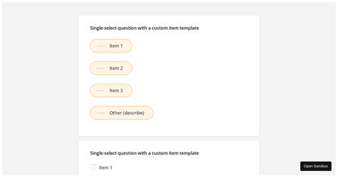 survey vue ui examples codesandbox