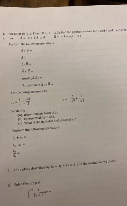 solved 1 for point q 1 2 3 and r −1 −2 3 find the