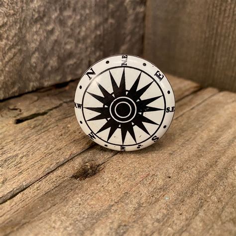 Ceramic Knob Nautical Compass Round Drawer Pull Furniture