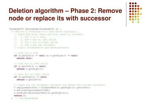 Ppt Deletion Algorithm Phase 2 Remove Node Or Replace Its With