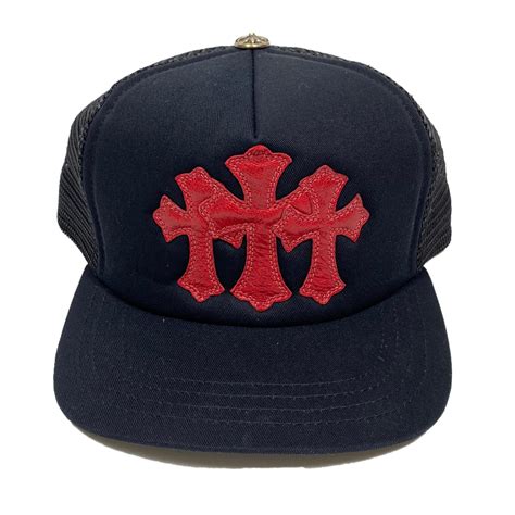 Chrome Hearts Cemetery Trucker Hat Black Red Chrome Hearts Co