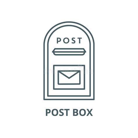post box vector line icon linear concept outline sign symbol stock vector illustration of