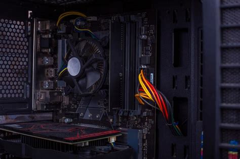 Premium Photo The Computer Case Close Up Cabel