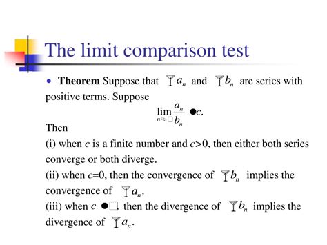 Ppt Series Convergence Tests And Techniques Powerpoint Presentation