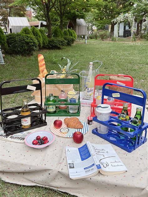 썸띵플레이 접이식 피크닉 음료 캐리어 6구 폴딩 캠핑 맥주 컵홀더 위시버킷