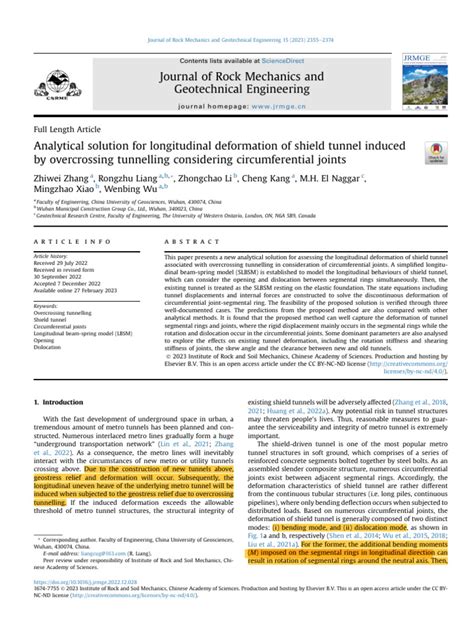Analytical Solution For Longitudinal Deformation Of Shield Tunnel Induced Pdf Bending Beam
