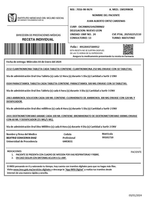 Receta Imss Alberto 8isa Descargar Gratis Pdf Ciencias De La Salud