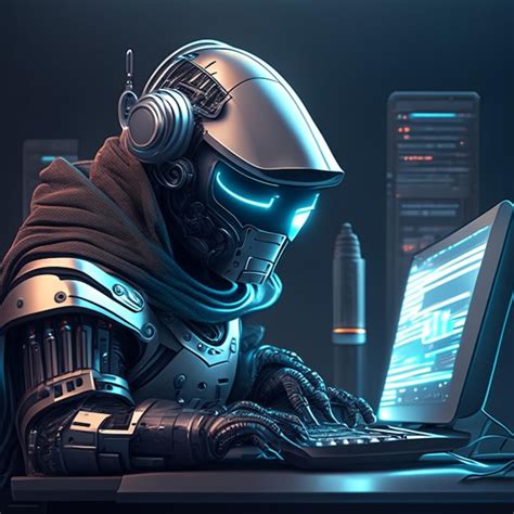 Premium Ai Image Techno Intrusion Robot Hacker Illustration Breaking Digital Boundaries