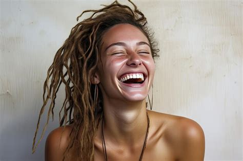 Premium Ai Image A Joyful Woman With Beautiful Dreadlocks
