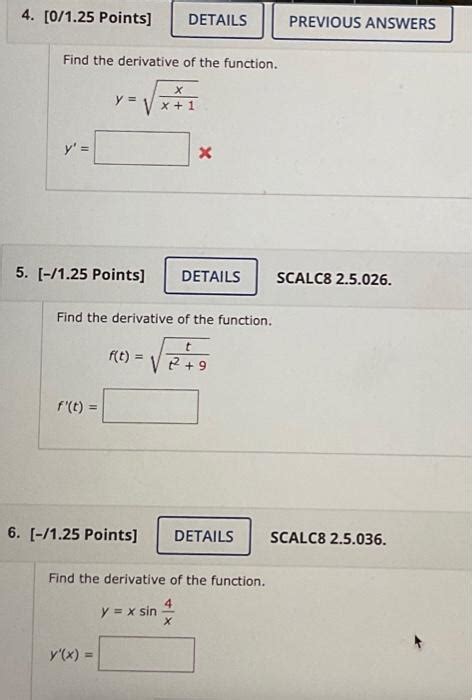 Solved Find The Derivative Of The Function Y X 1x Y Chegg Com