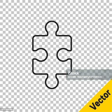 투명 한 배경에 격리 된 퍼즐 아이콘의 검은 선 조각 비즈니스 마케팅 금융 레이아웃 인포 그래픽 인터넷 개념 벡터 일러스트레이션 0명에 대한 스톡 벡터 아트 및 기타 이미지