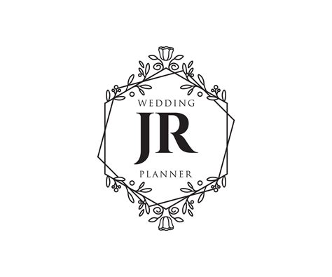 Jr Initials Letter Wedding Monogram Logos Collection Hand Drawn Modern Minimalistic And Floral