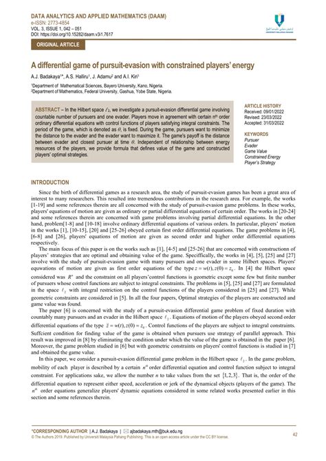 Pdf A Differential Game Of Pursuit Evasion With Constrained Players Energy