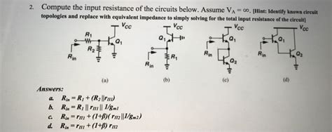 Solved Compute The Input Resistance Of The Circuits Below Chegg