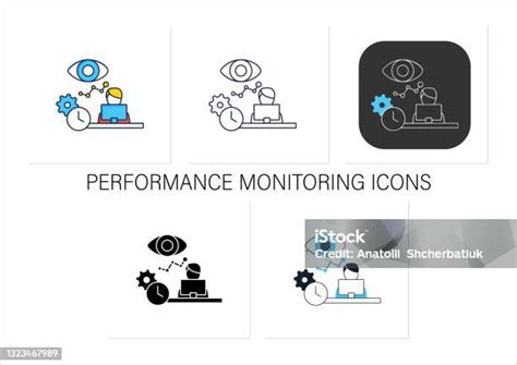Performance Monitoring Icons Set Stock Illustration Download Image Now Icon Symbol