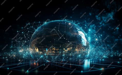 네트워크의 클라우드 컴퓨팅 연결을 통한 시스템 버블의 데이터 및 기술 프리미엄 사진