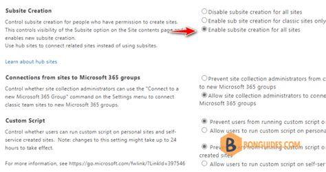 How To Enable Subsite Creation In Sharepoint Online