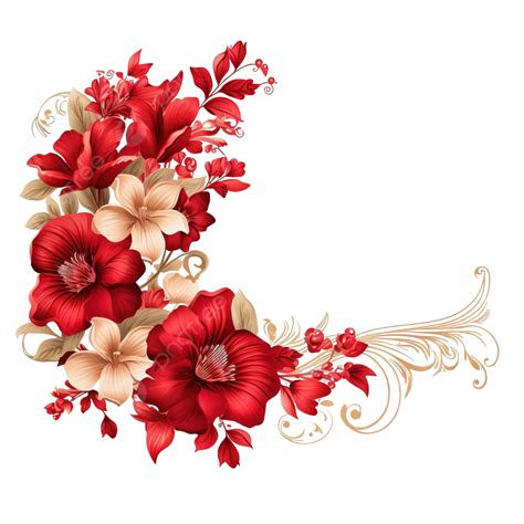 Floral Red Border Free Png Border Red Design PNG Transparent Image And Clipart For Free Download
