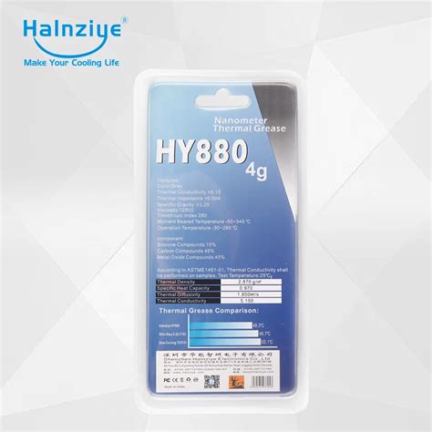 Halnziye Hy880 4g Grey Silver Thermal Grease Silicone Heat Sink Paste Cpu Cooler Heatsink