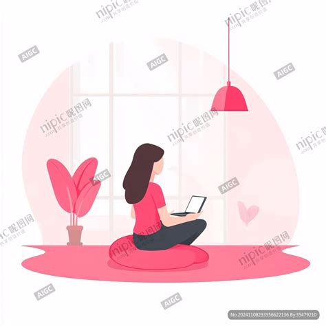 Ai创作图粉色简约手绘瑜伽人物 女生做设计插画 瑜伽扁平插画 扁平人物插画 扁平风插画人物插画 扁平风人物插画 简约插画女性化 瑜伽扁平画 女孩静思静坐 粉色扁平描边插画 扁平插画人物 女生