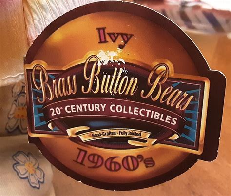 Ivy Brass Button Bears 20th Century Collection Wstand Etsy