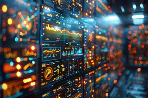 Premium Photo An Array Of Futuristic Screens Displaying Holographic Data Visualizations