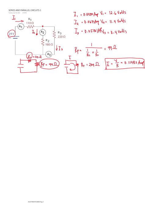 Solution Electrodynamics Series And Parallel Circuits Ohms Law Kirchoffs Law Notes And Solved