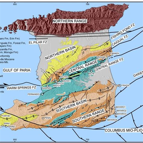 Geological Map Of Trinidad Modified From Earlier Geologic Maps Of