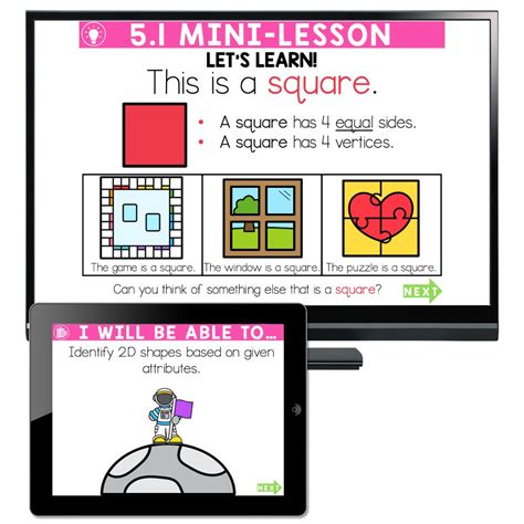 Lucky To Learn Math 1st Grade Geometry Lesson 51 Identify 2d