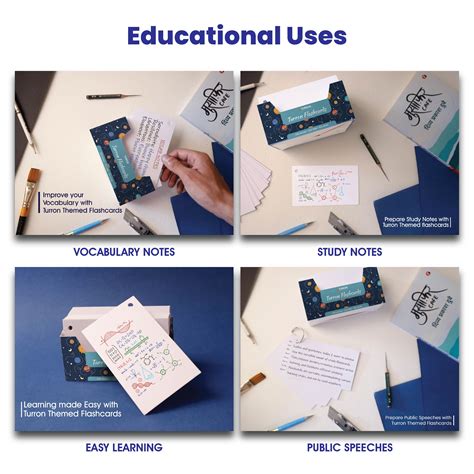 Turron Blank Index Flash Cards Dotted Pattern With Binder Rings