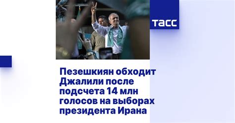 Пезешкиян обходит Джалили после подсчета 14 млн голосов на выборах президента Ирана